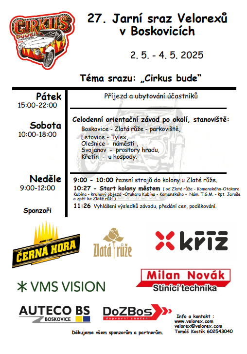 Velorex Team Zlatá růže - Oficiální stránky - Sraz 2025